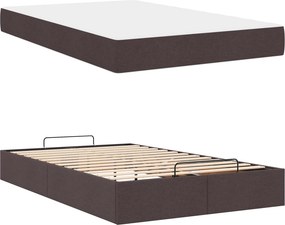 Rám postele s matrací 2 ks Žlutohnědá textil 3399476