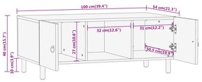 Konferenční stolek 100 x 54 x 40 cm masivní mangovníkové dřevo - Default Title