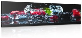 Obraz ledové kostky ovoce - 150x50 cm