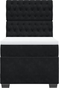 Box spring postel s matrací černá 100x200 cm samet 3293142
