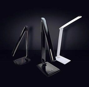 LED stolní lampička stmívatelná USB, 12W, volba teploty světla, černý lesk