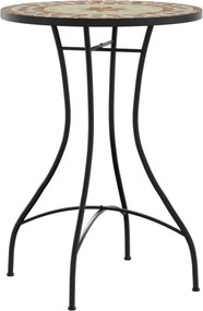 Mozaikový bistro set terakotový a bílý železo a keramika 3216356