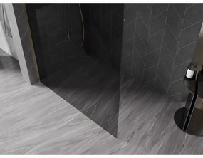 Mexen, Mexen Kioto-X sprchová stěna 100 x 200 cm, grafit 10 mm, zlatý kartáč - 800-100-101-55-40-X