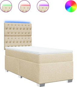 Box spring postel s matrací krémová 80 x 200 cm textil 3292627