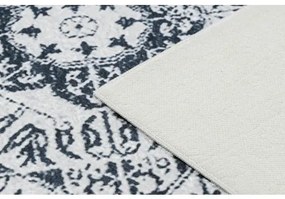 Dywany Luszczow Kusový koberec ANDRE pratelný Růžice 1072 vintage protiskluz, bílá černá Rozměr koberce: 120 x 170 cm
