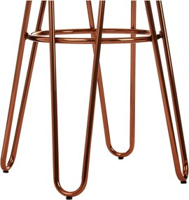 Stolička z jilmového dřeva v přírodní barvě/v růžovo zlaté barvě District – Premier Housewares