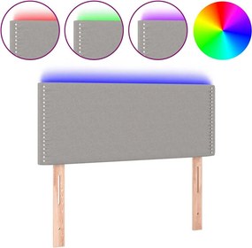 Čelo postele s LED světle šedé 90x5x78/88 cm textil 3121454