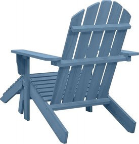 Zahradní židle Adirondack s podnožkou masivní jedle modrá 315865