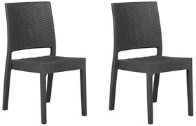 Sada 2 šedých zahradních židlí FOSSANO Beliani