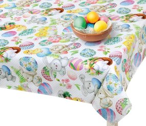 Bellatex Ubrus Velikonoce Béžová,Žlutá,Zelená 100x100 cm