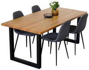 Jídelní stůl s masivní dubovou deskou Verano 1600 x 900 mm