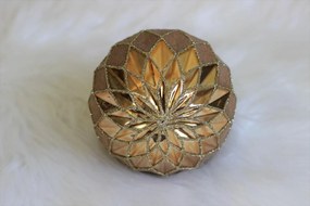 Krémově zlaté skleněné vánoční koule 3ks 10cm