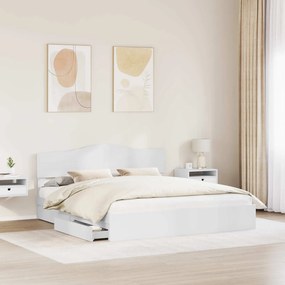 Postel s úložným prostorem Bílá 180 x 200 cm Kompozitní dřevo 3413068