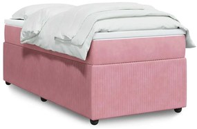 Box spring postel s matrací růžová 90x190 cm samet 3285613