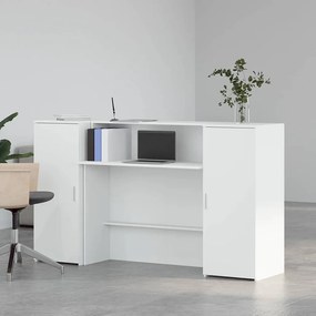Recepční stůl bílý 180 x 50 x 103,5 cm, z umělého dřeva 3324205