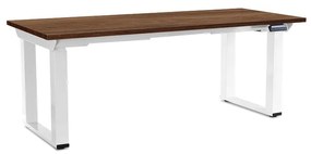 Výškově nastavitelný stůl OfficeTech Strong 180 x 80 cm, bílá podnož, dub silverjack