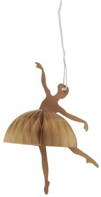 IB LAURSEN Papírová vánoční ozdoba Ballerina Dance position Brown 14 cm, hnědá barva, papír