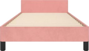 Rám postele s čelem růžový 90x190 cm samet 3125976