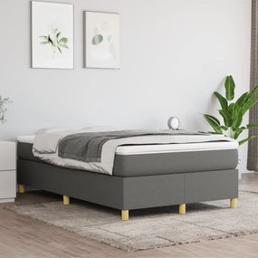 vidaXL Box spring postel s matrací 120x200 cm textil [3144508] Barva: Tmavě šedá