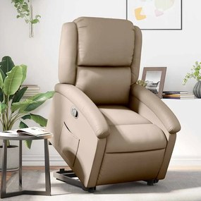 Zvedací polohovací křeslo cappuccino umělá kůže 3204232