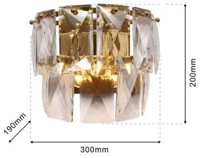 Křišťálové nástěnné svítidlo CHELSEA 2xE14/40W/230V zlatá