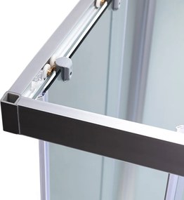 BPS-koupelny Hydromasážní box HYD-AL100 levý, 100x80 cm, kartáčovaný chrom/transparent