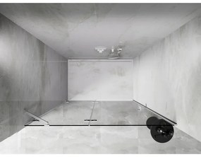 Mexen, Mexen Lunar levé otočné sprchové dveře 135 cm, transparentní, bílé - 834-135-000-20-00-L