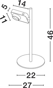 Černá hliníková LED stolní lampa s ohybatelnou konstrukcí/stmívatelná (výška 46 cm) Kedros – Nova Luce