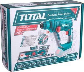 TOTAL Kladivo vrtací, 20 V Li - ion, 2000 mAh, SDS plus, 1.5J, bez baterie a nabíječky TRHLI1601