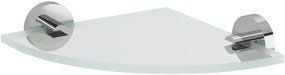 Sapho Sapho, X-ROUND skleněná rohová police, čtvrtkruhová 200x200mm, chrom/čiré sklo, XR009-11