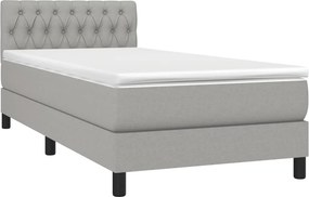 Box spring postel s matrací světle šedý 100 x 200 cm textil 3140273