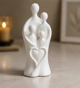 soška, dekorativní, téma rodina a láska, 12,5x6 cm, plast, barva bílá, Dekorino SF20260018