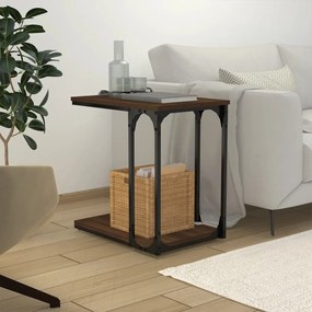 Odkládací stolek hnědý dub 50 x 35 x 52 cm kompozitní dřevo - Default Title