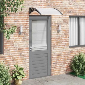 Vchodová stříška černá a průhledná 200 x 75 cm polykarbonát 144815