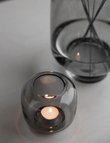 Storefactory Skleněný svícen Hultsjö Grey, šedá barva, sklo
