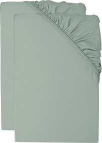 Livarno® Sada napínacích prostěradel z bambusové viskózy Premium, 90-100 x 200 cm, 2dílná, zelená