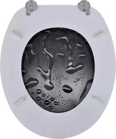 WC sedátko z MDF s víkem, potisk s motivem kapek vody 141482