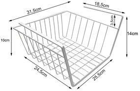Verk Group Závěsný koš pod polici kovový koš organizér kuchyňský koš bílý