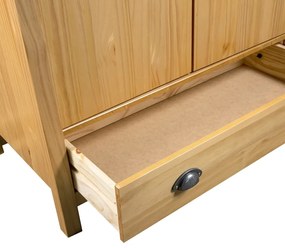 Trojkřídlá šatní skříň Hill 127x50x170 cm masivní borové dřevo - Default Title