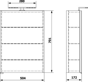 Sapho, RIWA galerka s LED osvětlením, 50x70x17cm, borovice rustik, RIW050-0016