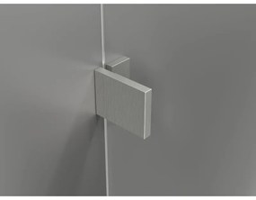 Mexen Lunar, L pětiúhelníkový sprchový kout naklápěcí doleva 80 x 90 cm, 8mm čiré sklo, ocelový profil, 831L-080L-090P-97-00-L