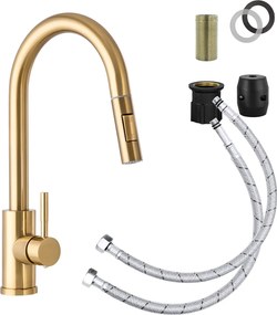 Gamma Taru Slim, vysoká dřezová baterie h-400, zlatá matná, GMA-BTS-GDB