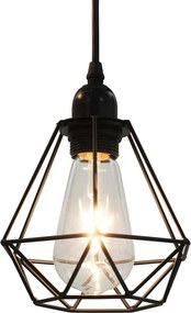 Stropní lampa s diamantovým designem černá 3 x žárovka E27 281634