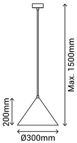 Šedé závěsné svítidlo SULION Vilma, výška 150 cm