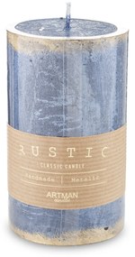 Pl Niebieski Świeca Rustic Patyn Walec Średni Fi7 148499