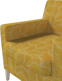 Potah na křeslo IKEA Karlstad barva žlutá látka pletený vzor, vzorované