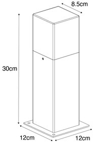 Venkovní lampa 30 cm rezavě hnědá se zemním hrotem a kabelovou objímkou - Denmark
