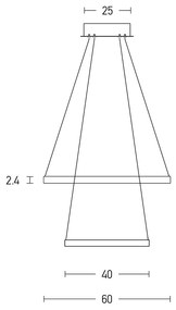 Zambelis 180032 závěsné LED svítidlo bílé, 75W, 3000K, ø60cm