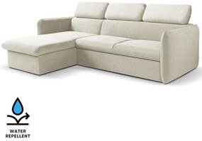 Malá sedací souprava SLIM | 179x235 cm | LEVÁ | 09 světle béžová | rozkládací + úložný prostor