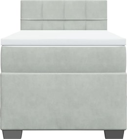Box spring postel s matrací světle šedá 80 x 200 cm samet 3286162